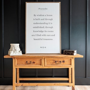 By Wisdom a House is Built Sign | Proverbs 24 Wood Sign | Large Framed ...