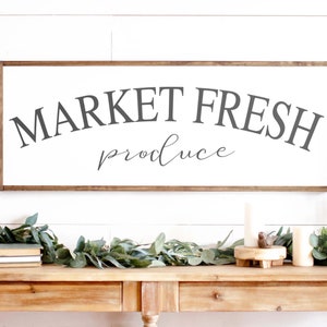 Market Fresh Produce Sign | Wooden Kitchen Sign | Kitchen Sign Wood ...