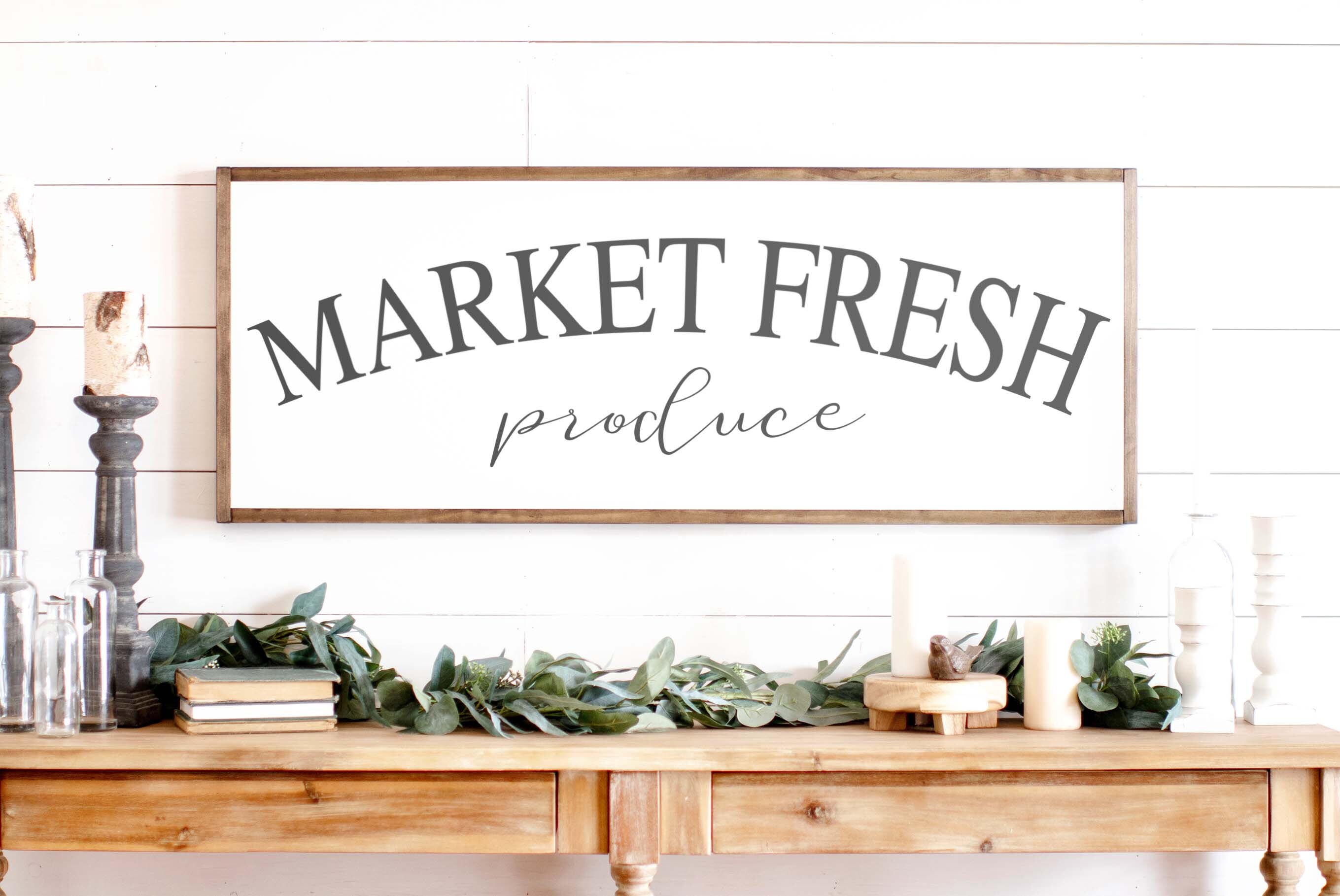 Market Fresh Produce Sign Wooden Kitchen Sign Kitchen Sign - Etsy