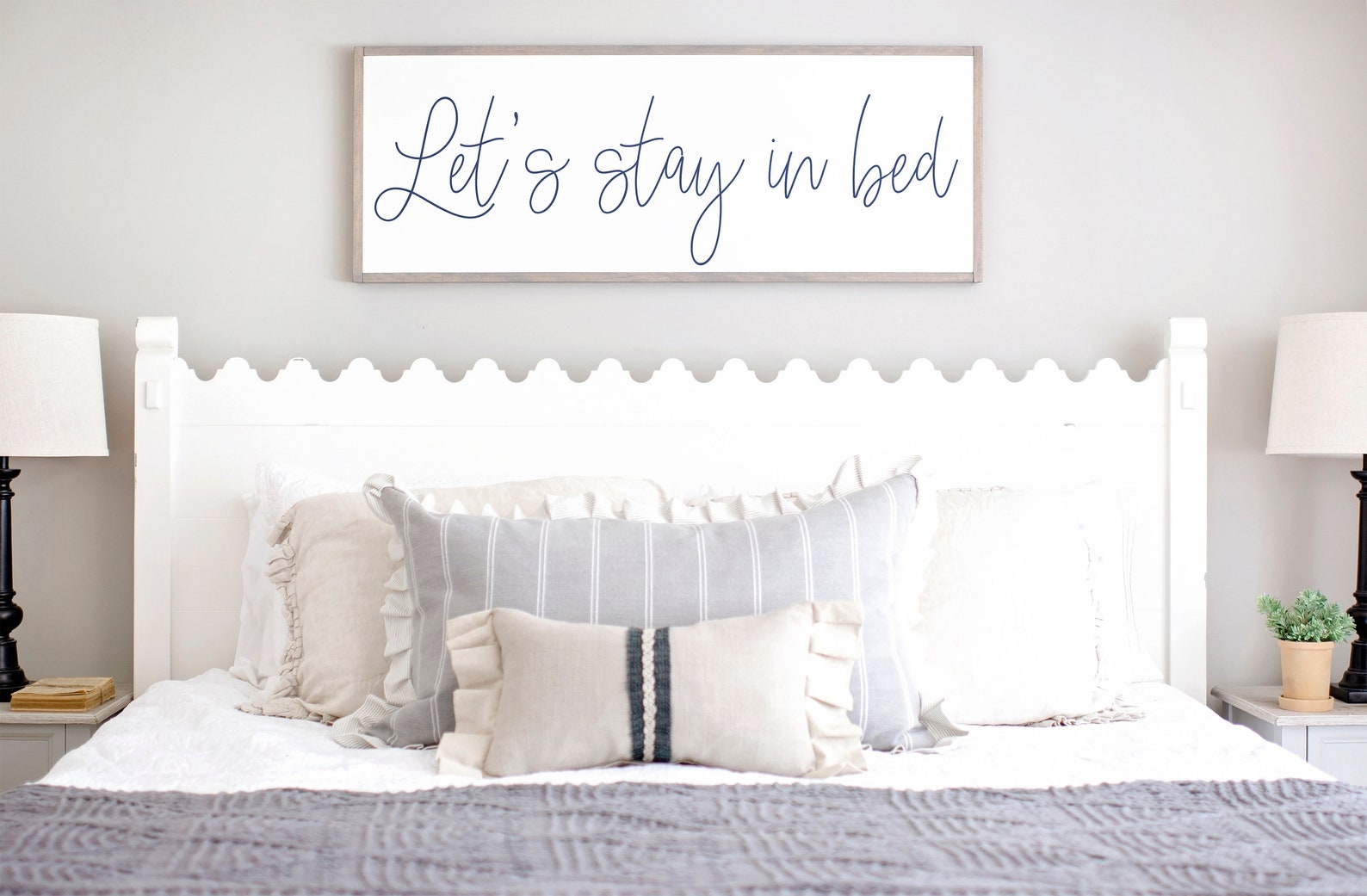 Lets Stay in Bed Sign Bedroom Wall Decor Let's Stay in - Etsy