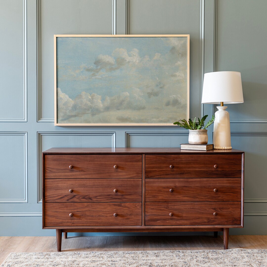 Clouds Wall Art | Living Room Wood Sign | Cloud Decor | Framed Wood ...