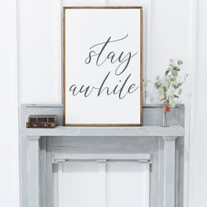 Living Room Wall Decor Stay Awhile Sign Stay Awhile Wood - Etsy