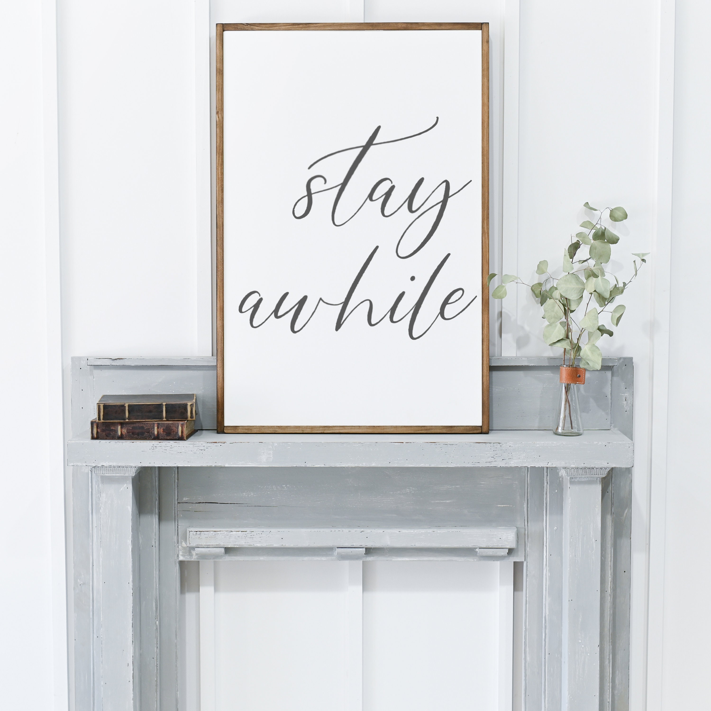 Living Room Wall Decor Stay Awhile Sign Stay Awhile Wood - Etsy