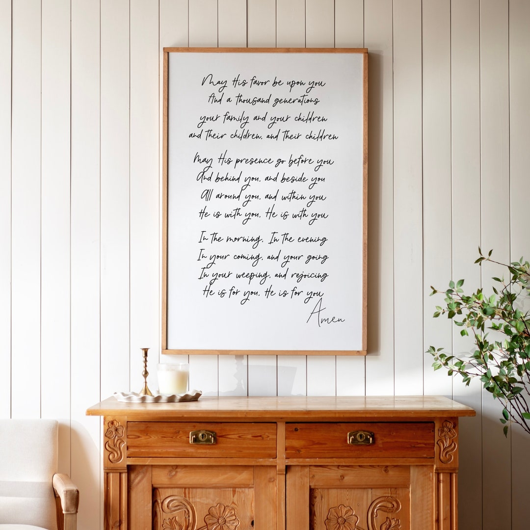 The Blessing Song Lyrics Sign: Christian Home Decor | 332 - Etsy
