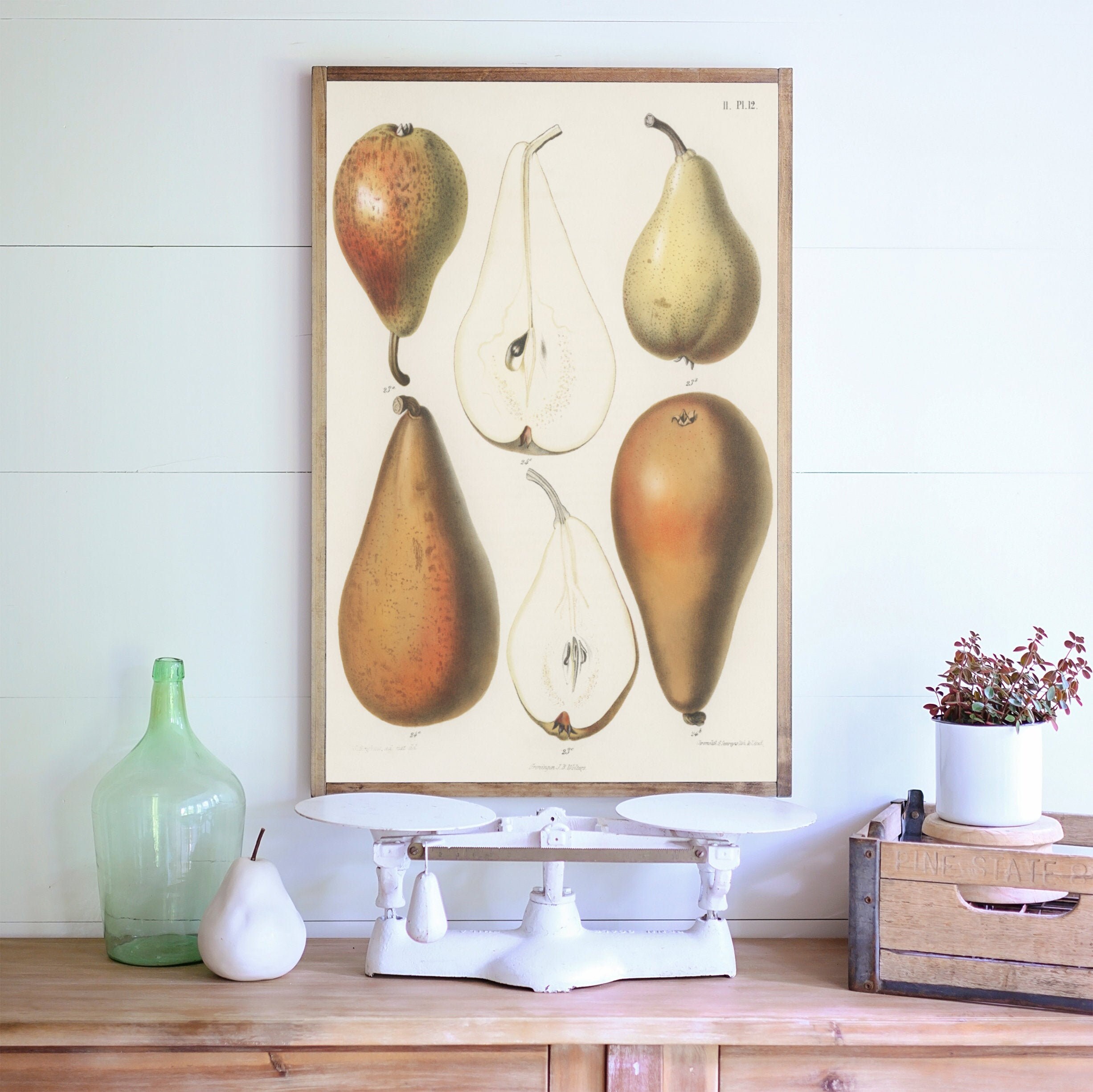 Pears Wood Sign Kitchen Decor Pears Decor Framed Wood | Etsy