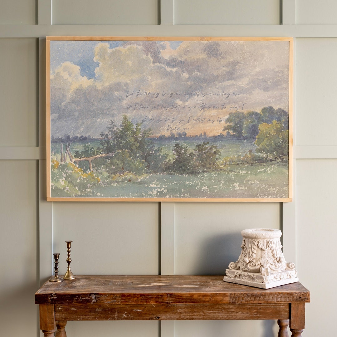 Scripture Watercolor Wall Art Watercolor With Psalm 143:8 - Etsy