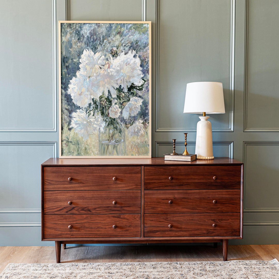 Framed Floral Art Print: Large Vertical Botanical Still Life | 571 - Etsy