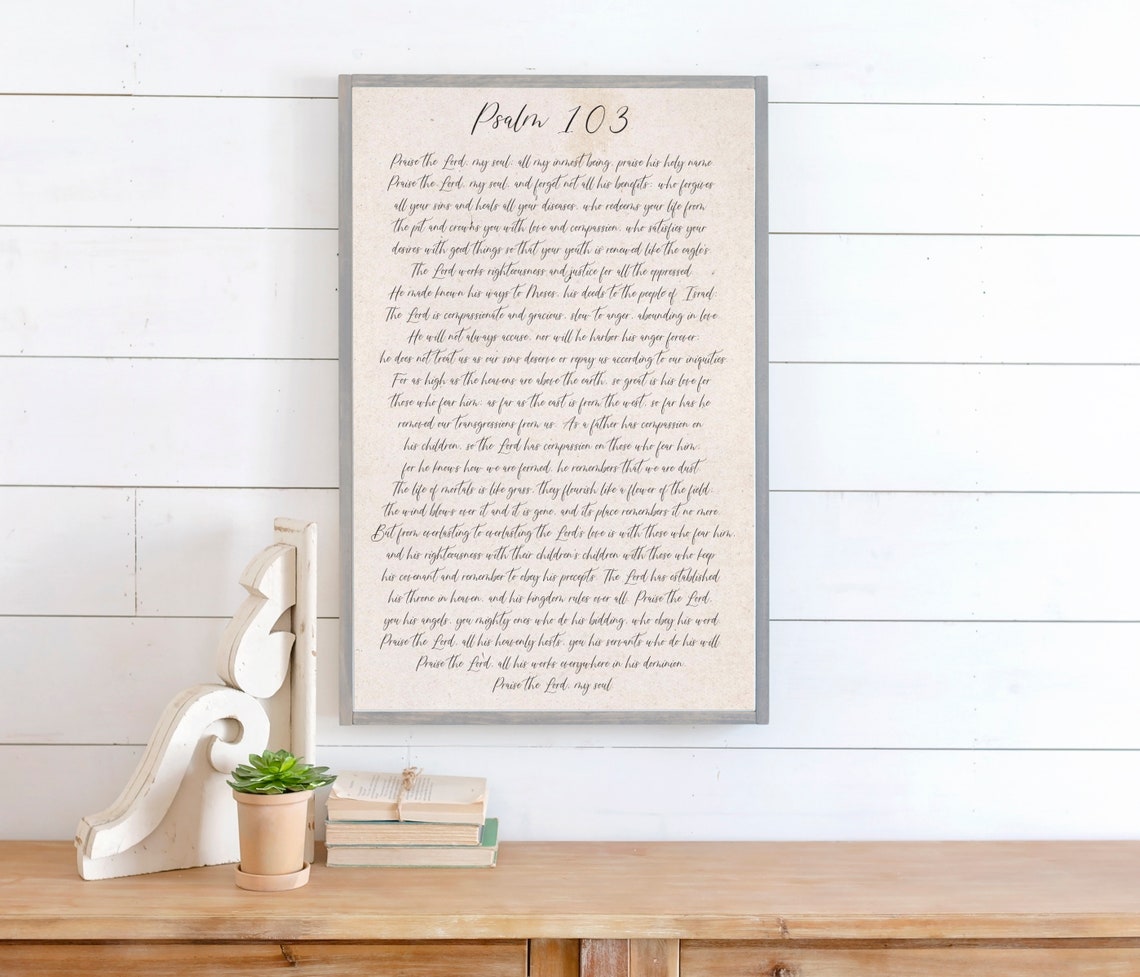 Psalm 103 Sign Scripture Sign Bible Verse Wall Sign | Etsy