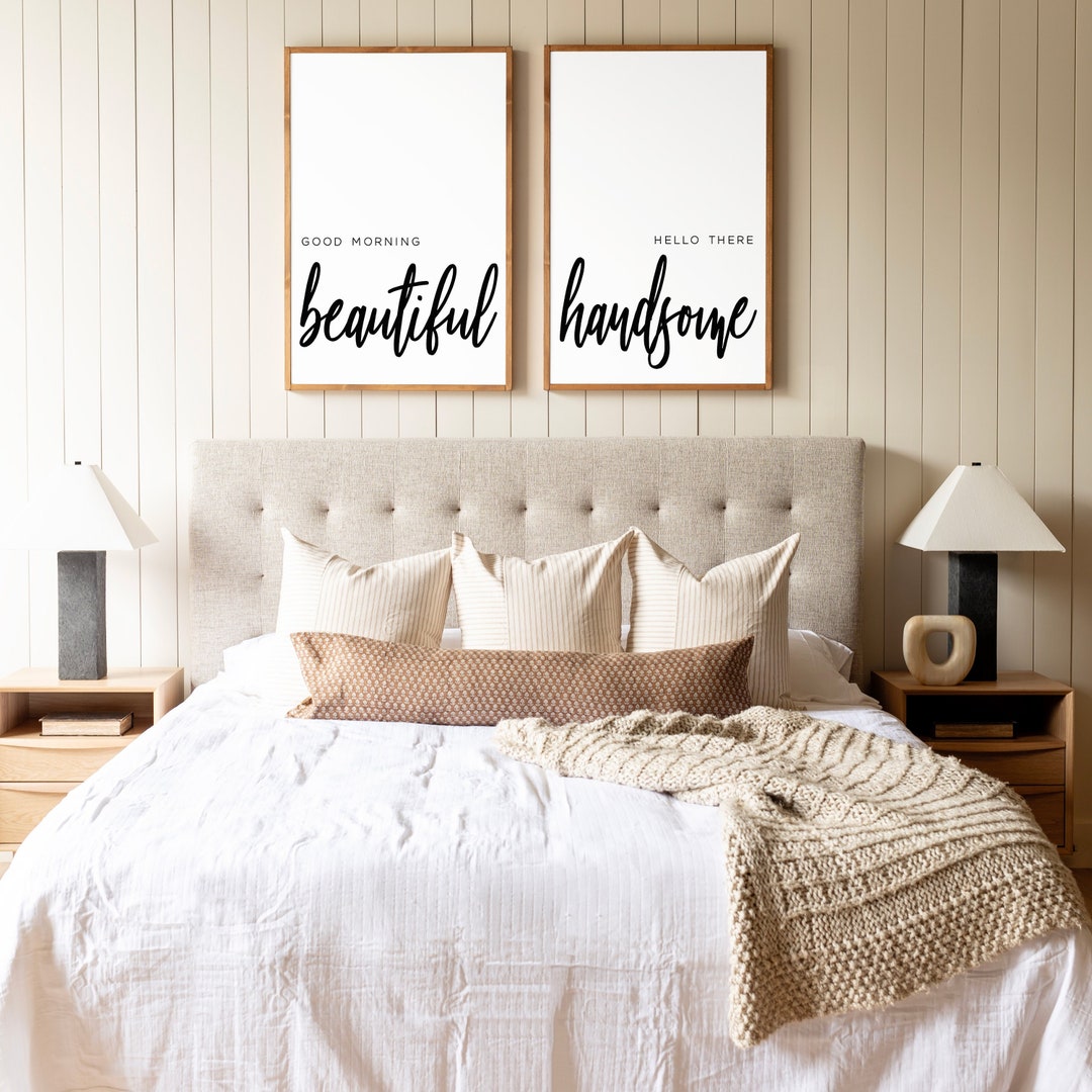 Master Bedroom Wall Decor | Hello Handsome Sign | Good Morning ...