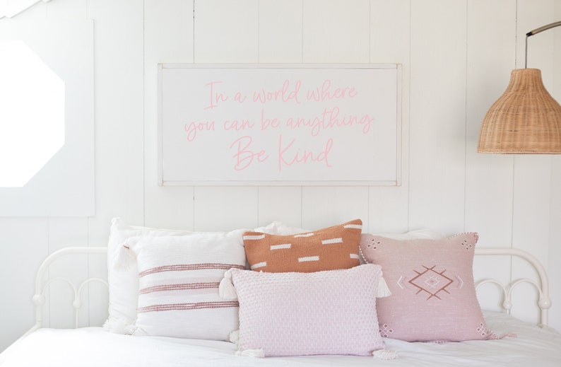 Be Kind Sign Living Room Wall Decor Girls Room Sign In A | Etsy