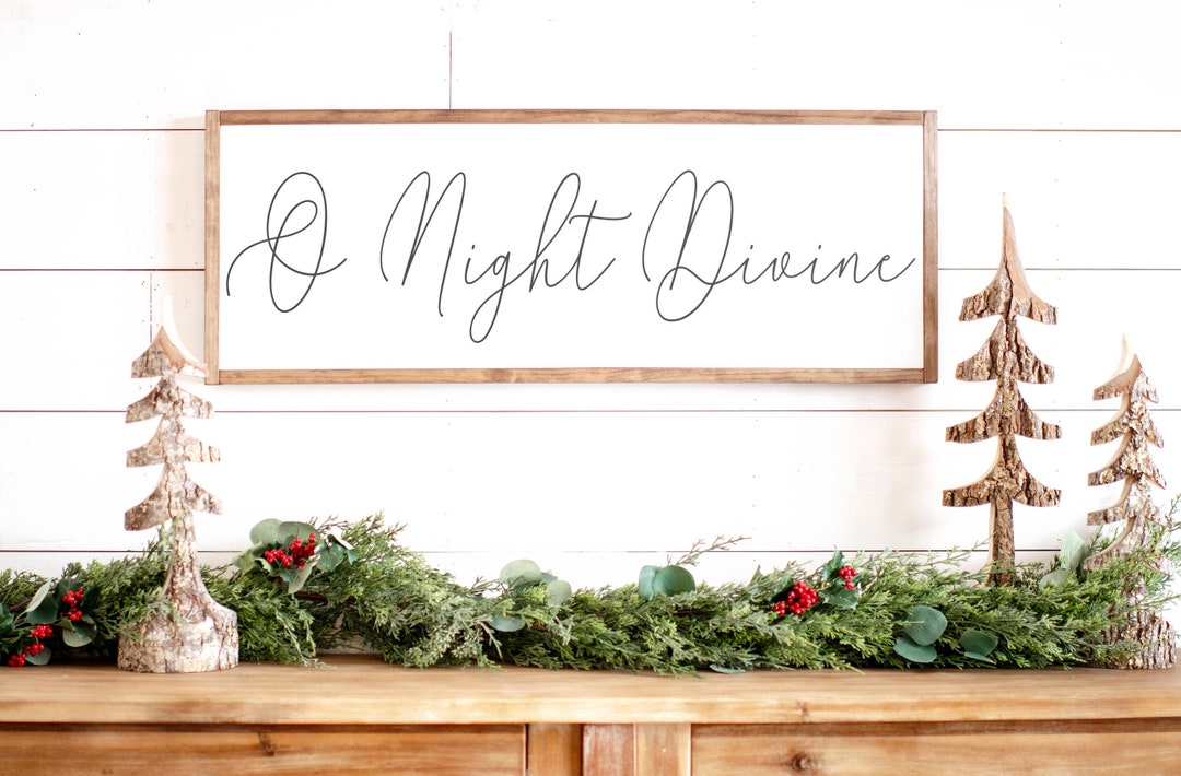 O Night Divine Sign | Framed Christmas Signs | Christmas Wall Decor ...