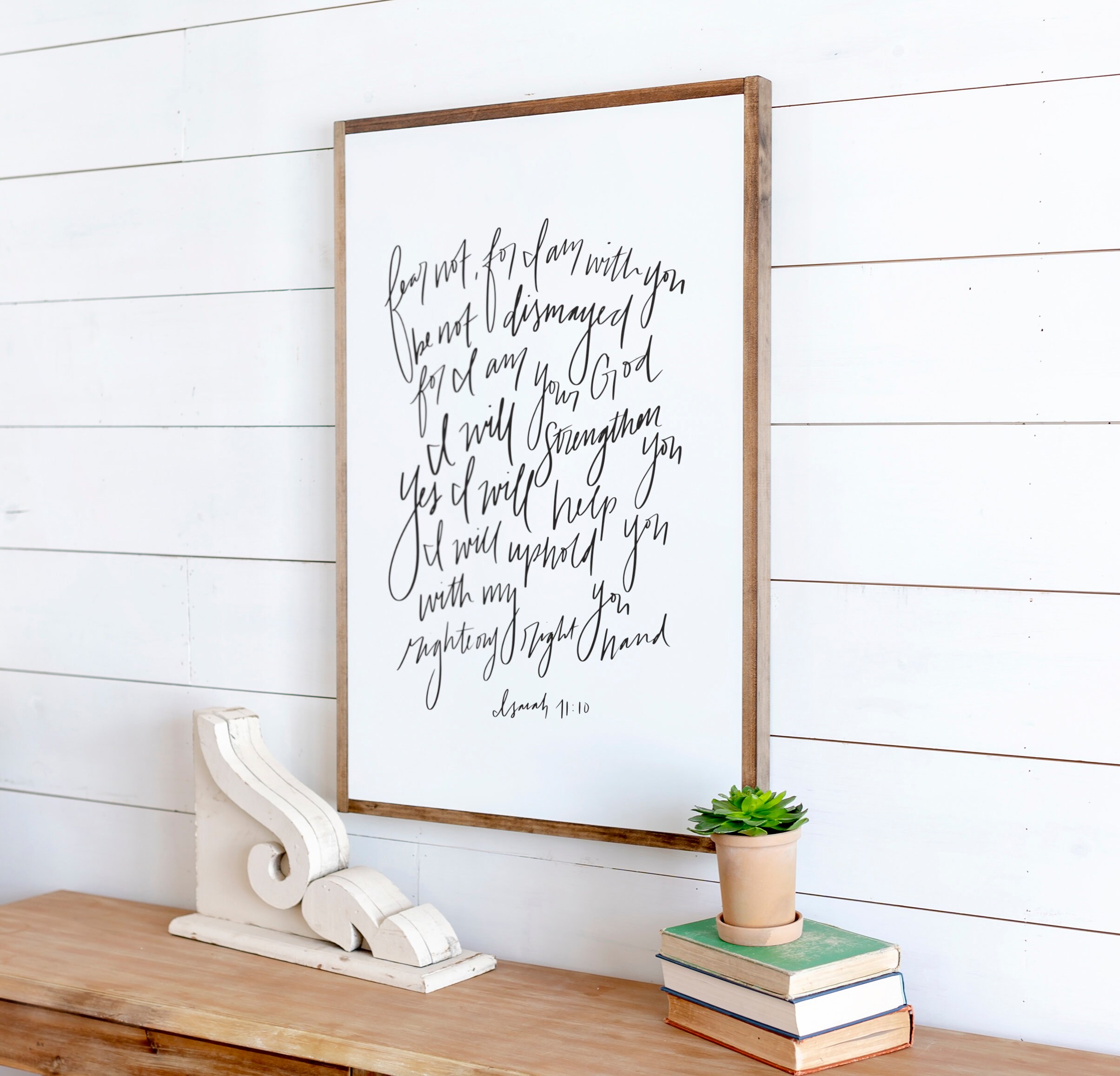 Hand Lettered Wood Signs Scripture Wall Art Fear Not for I - Etsy