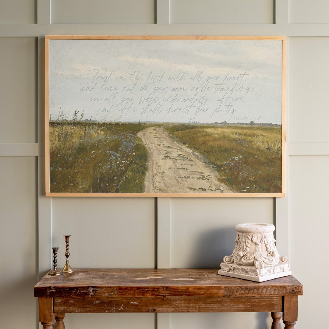 Large Scripture Wall Art Trust in the Lord With All Your Heart Vintage ...