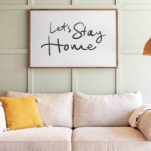 Let's Stay Home Wood Sign: Farmhouse Living Room Decor | 061 - Etsy