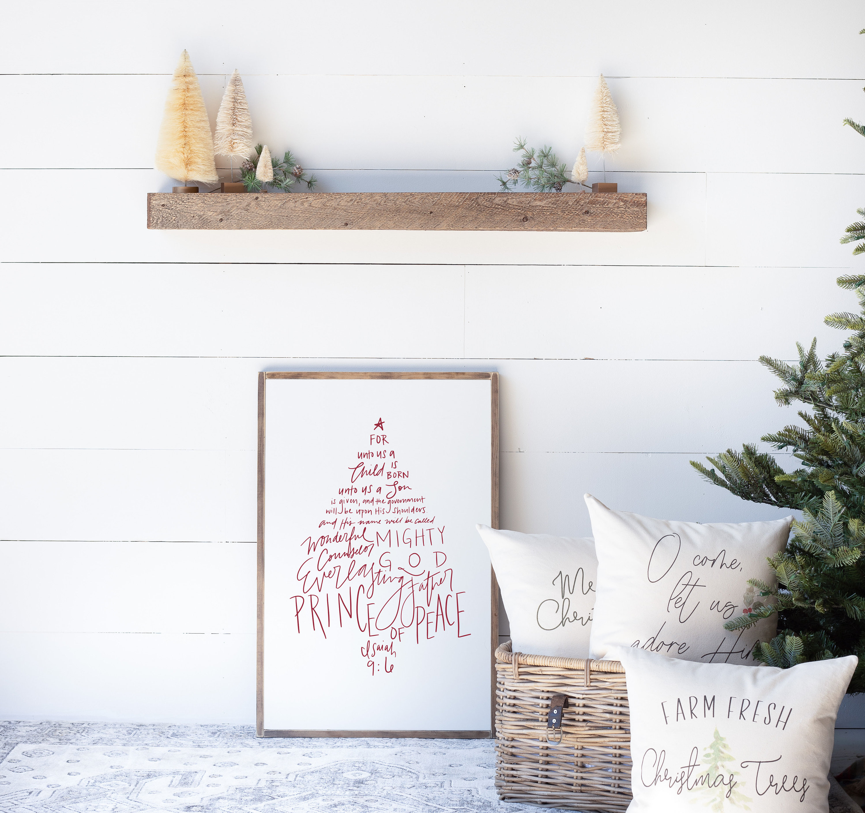 Hand Lettered Christmas Sign | Christmas Wall Sign | for Unto Us ...