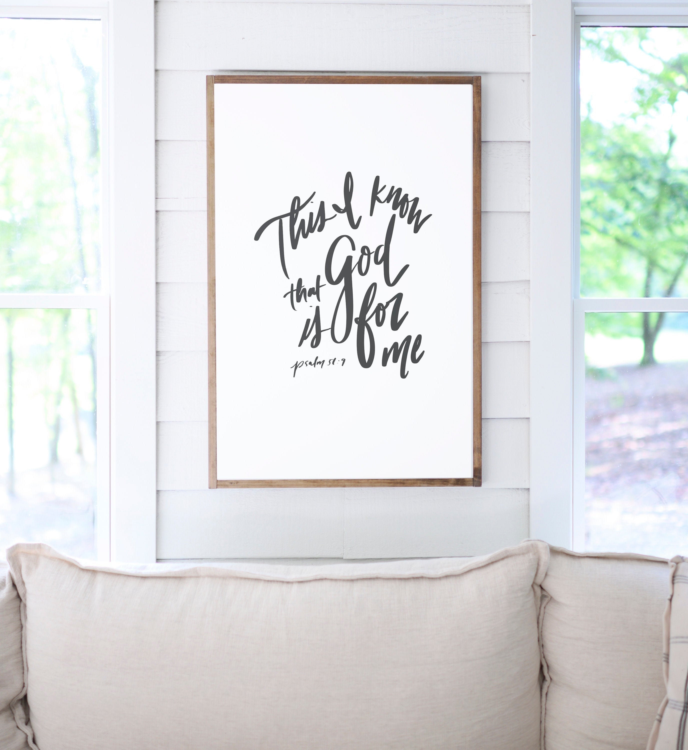 Hand Lettered Design | This I Know That God is for Me Wood Sign ...