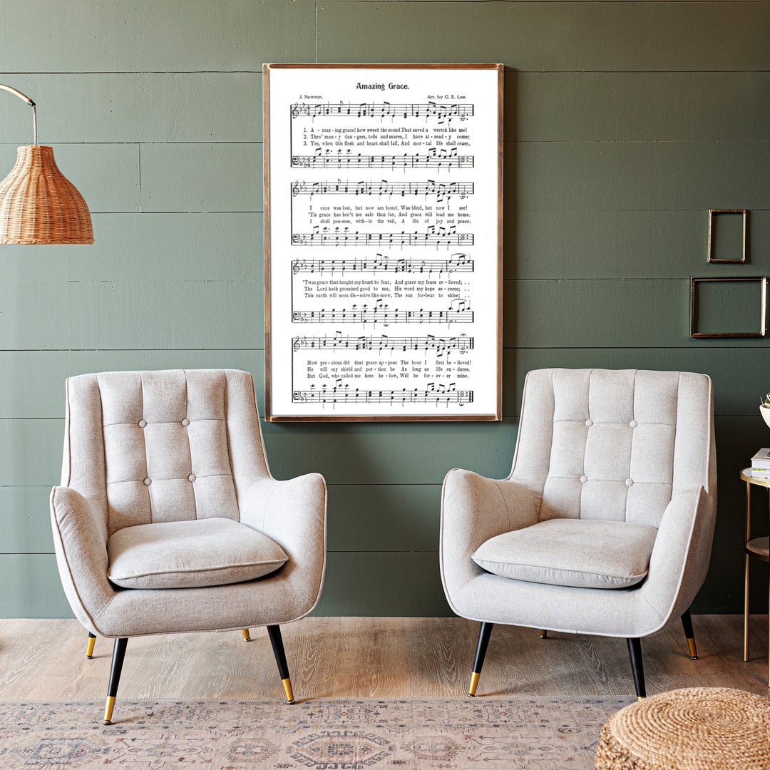 Amazing Grace Sign | Song Lyric Gift | Amazing Grace Sheet Music Sign ...