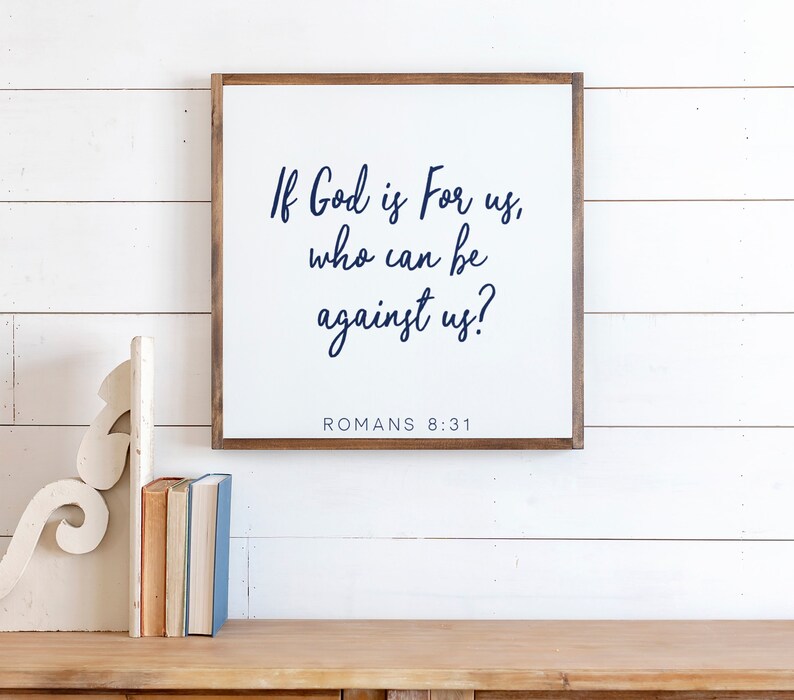 If God is for Us Sign Inspirational Signs Framed Scripture - Etsy