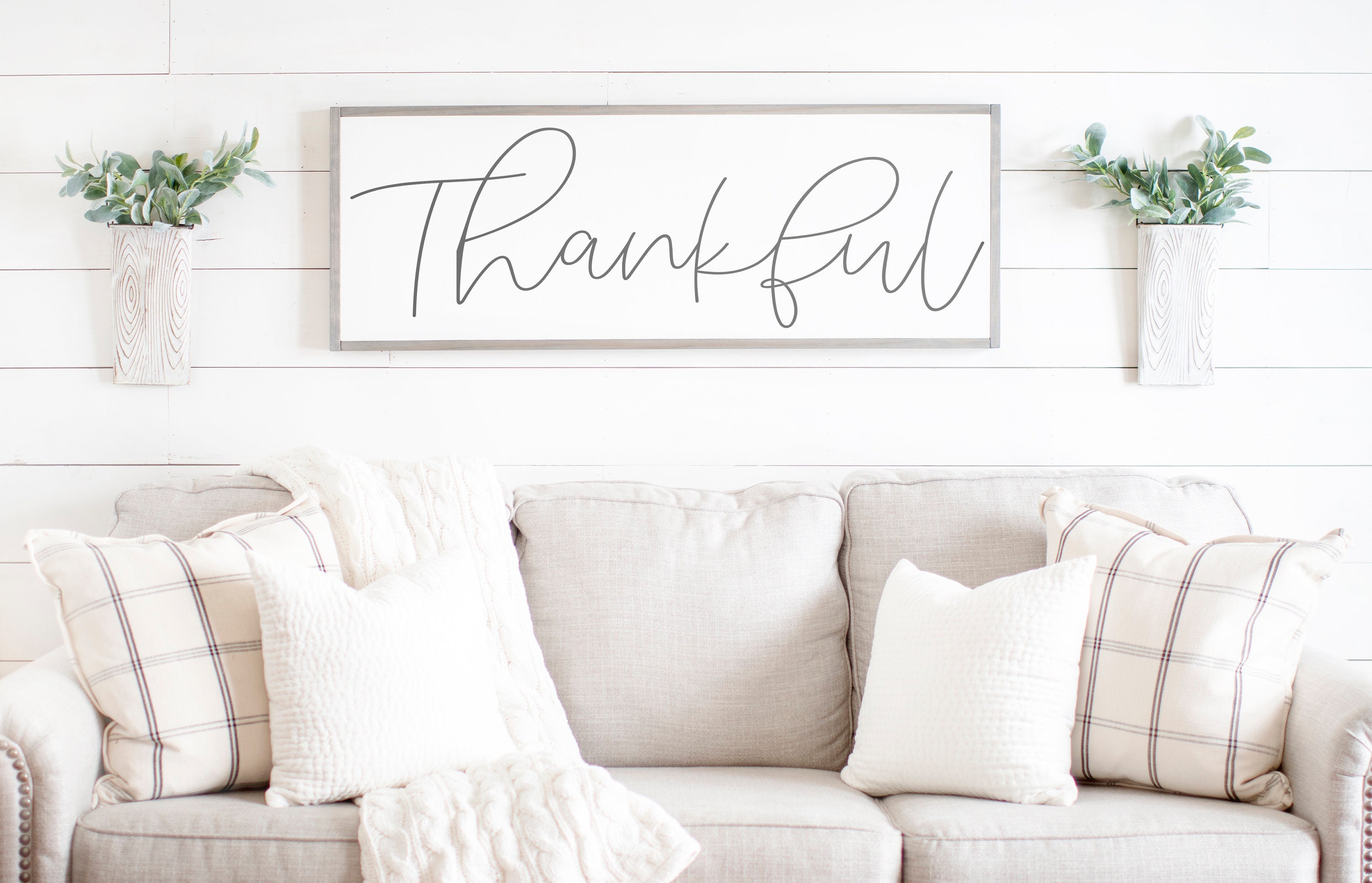 Thankful Sign Thankful Sign on Wood Thanksgiving Signs | Etsy