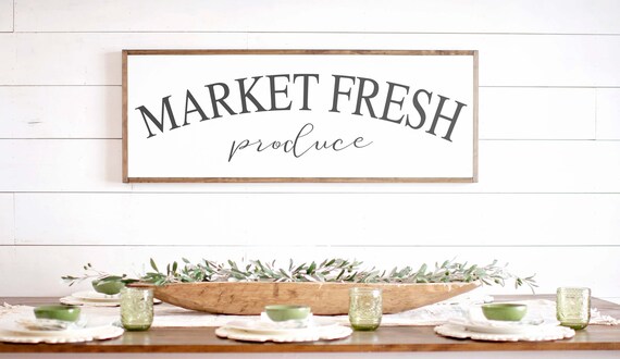 Market Fresh Produce Sign Wooden Kitchen Sign Kitchen Sign - Etsy