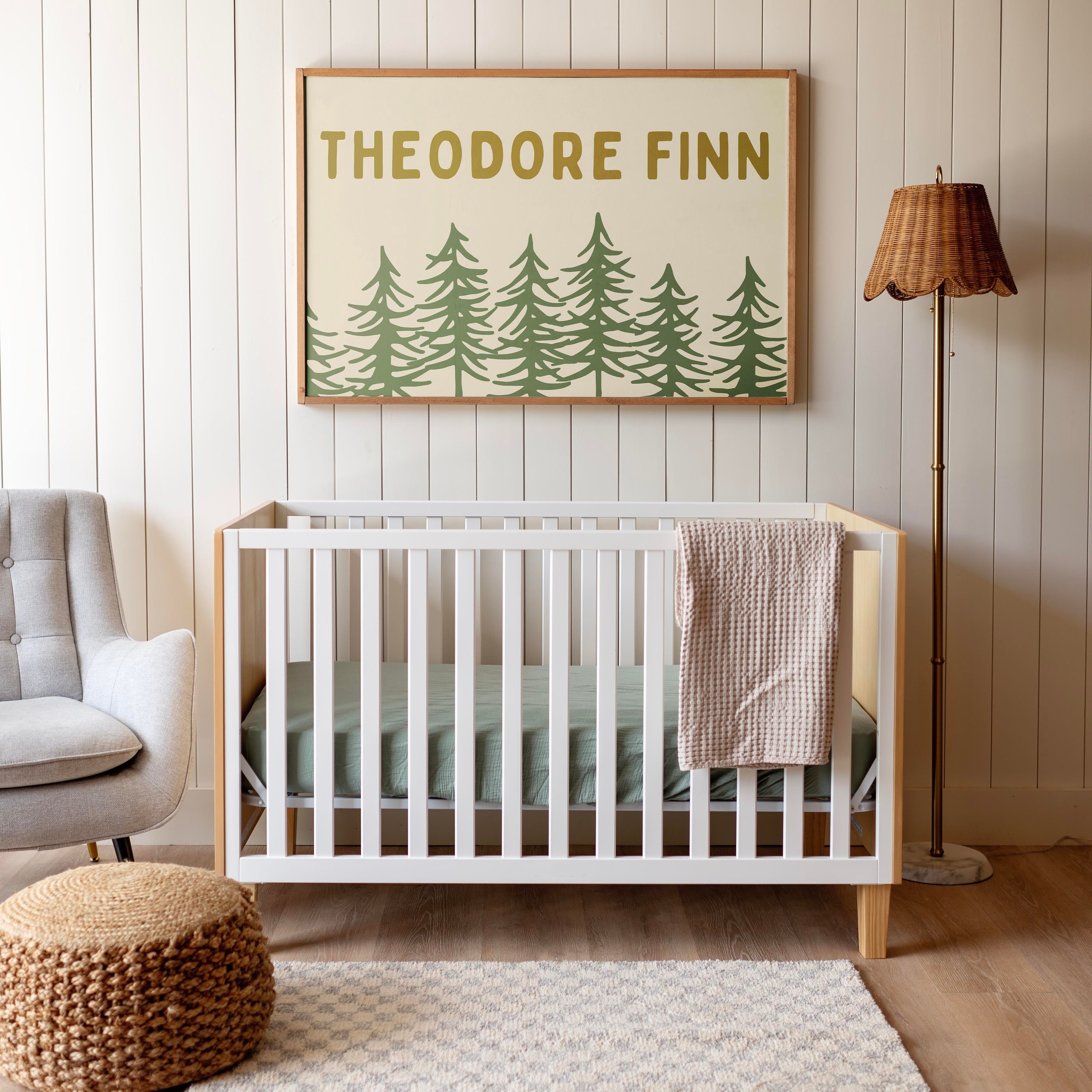 Framed Wood Nursery Name Sign: Floral Baby Room Decor - Etsy