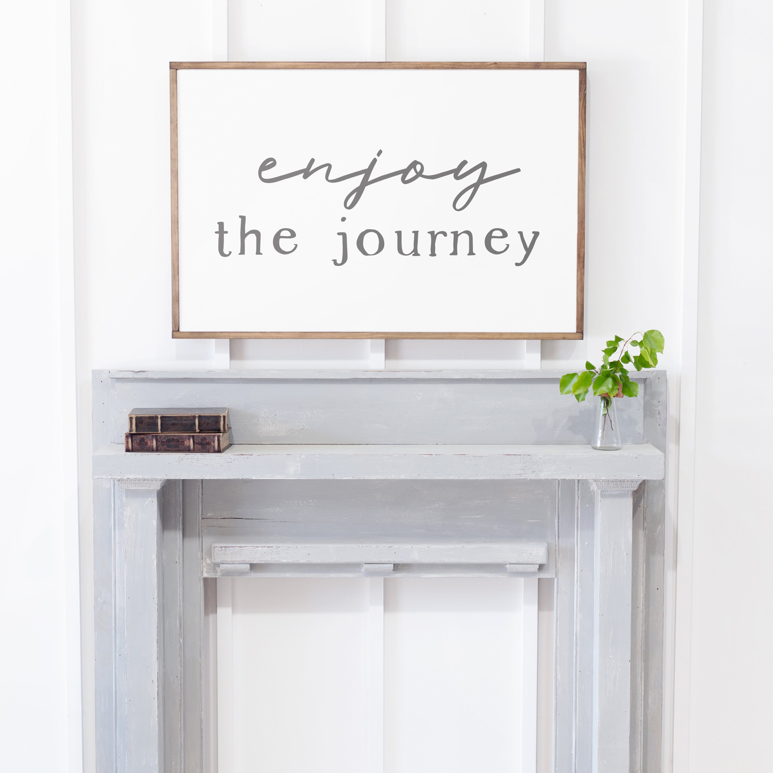 Enjoy The Journey Sign Framed Wood Wall Art Living Room | Etsy