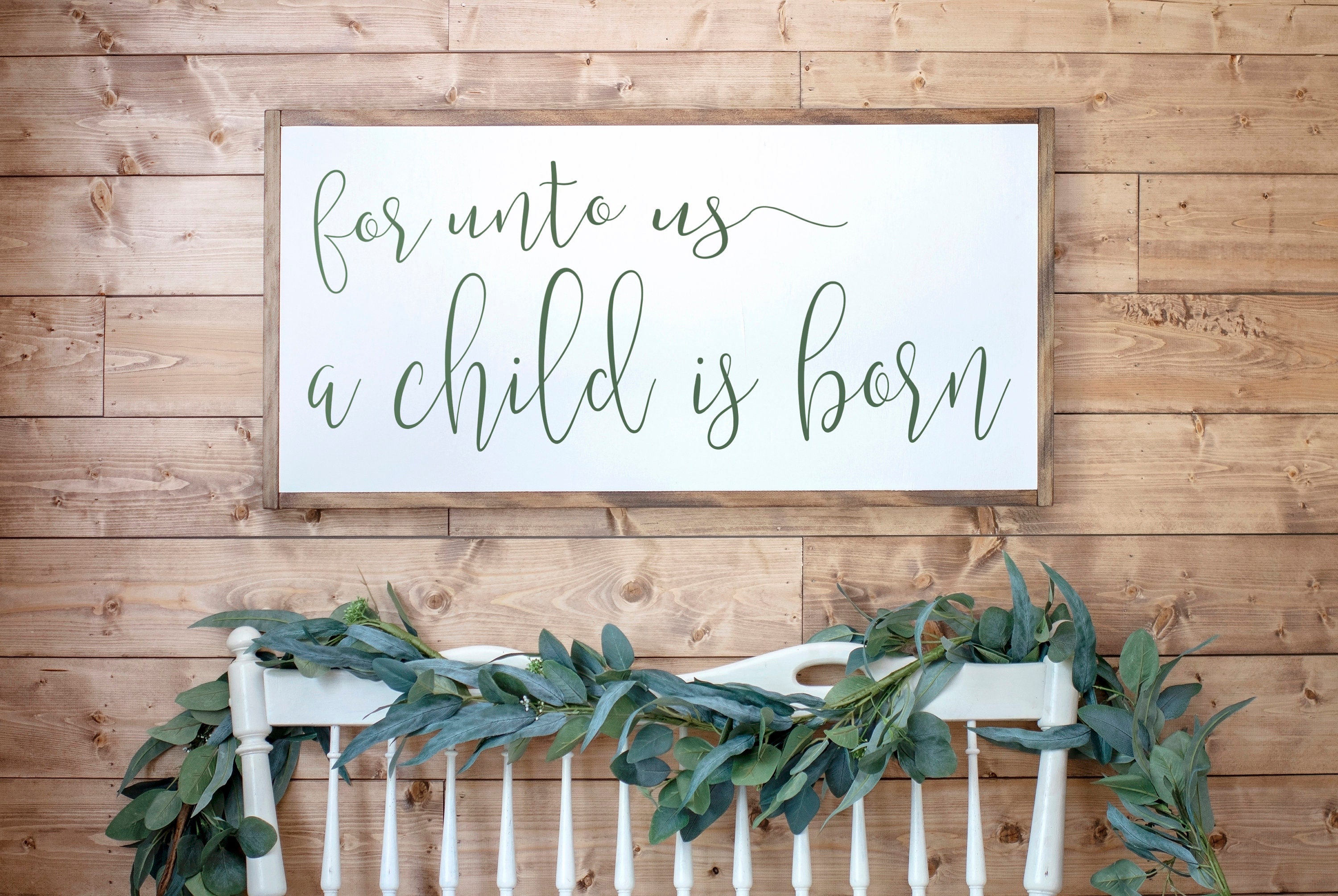 For Unto Us a Child is Born Sign Framed Christmas Signs | Etsy