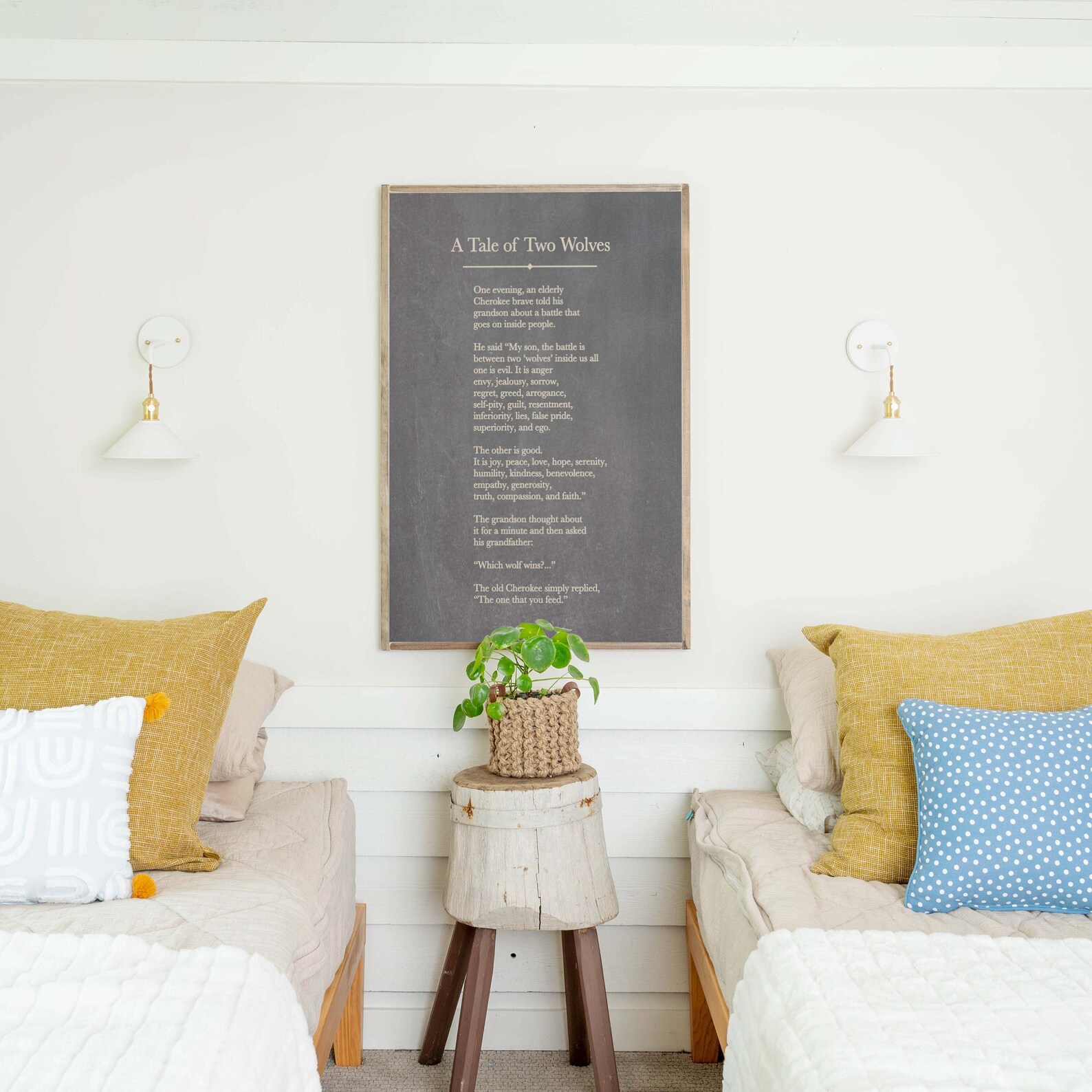 A Tale of Two Wolves Book Page Wall Decor Book Page Wall Art - Etsy