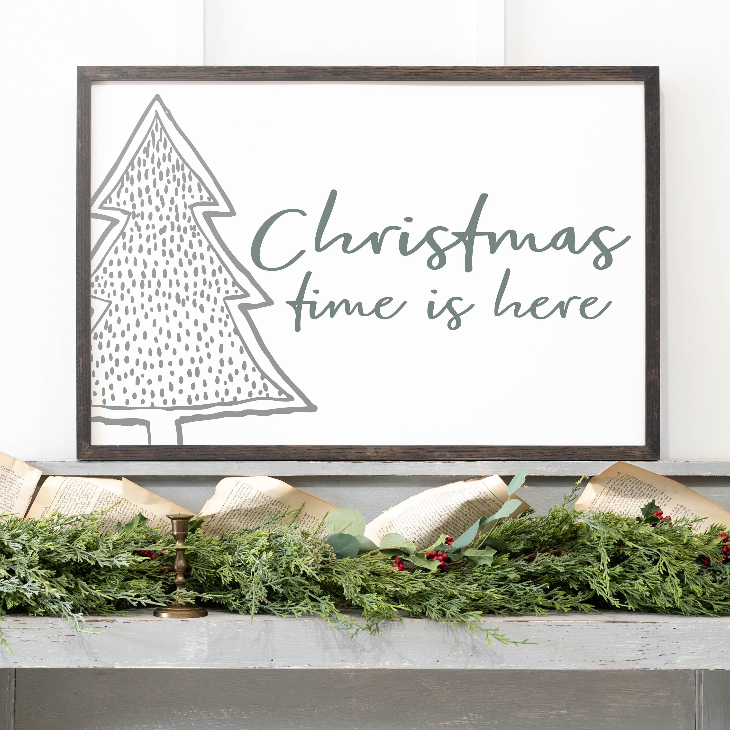 Christmas Time is Here Sign Living Room Wall Art Christmas - Etsy