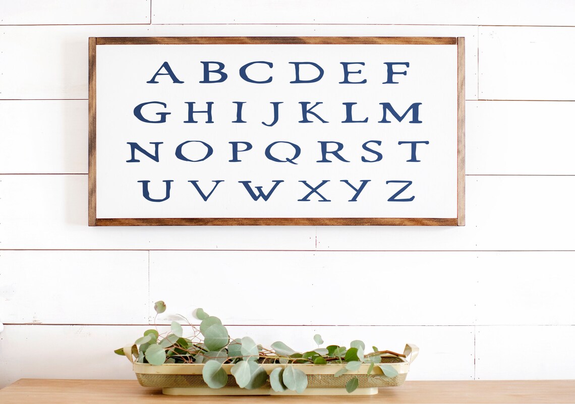 ABC Wall Art ABC Sign Alphabet Wood Sign School Room - Etsy