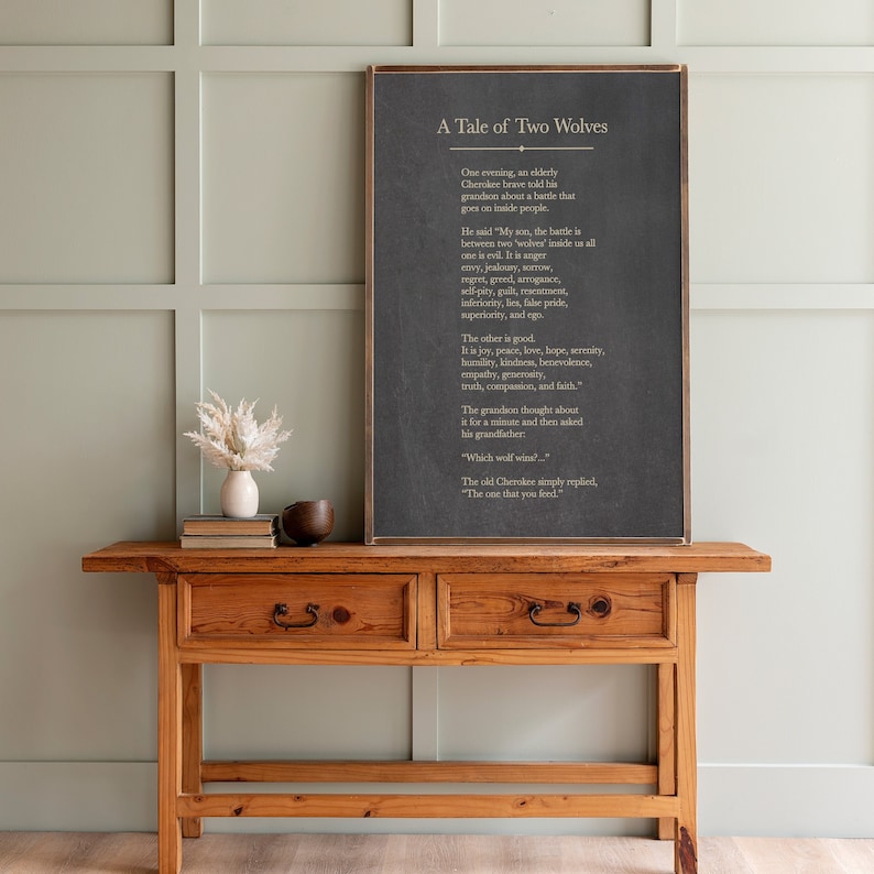 A Tale of Two Wolves Book Page Wall Decor | Book Page Wall Art | A Tale ...