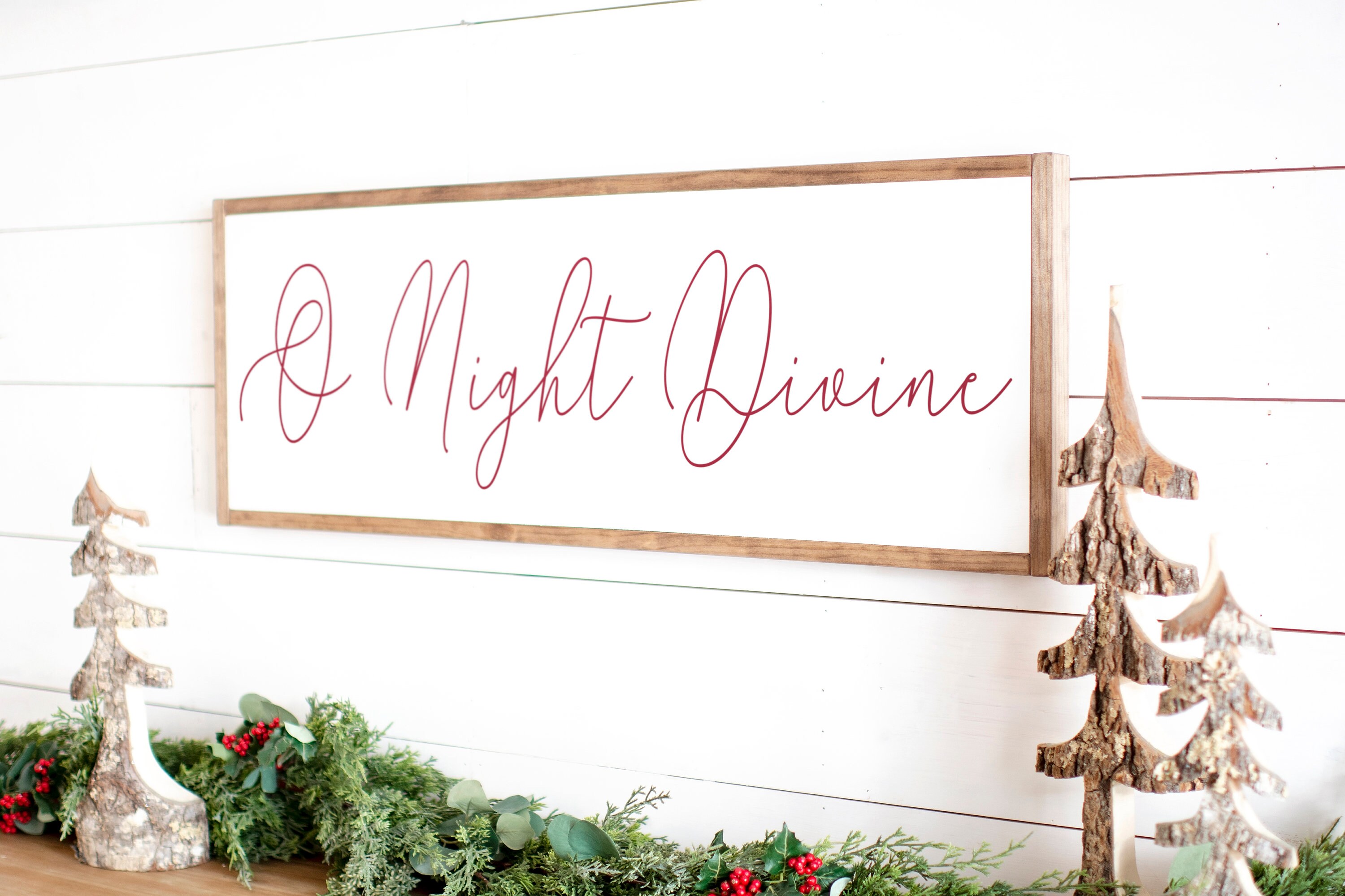 O Night Divine Sign Framed Christmas Signs Christmas Wall - Etsy