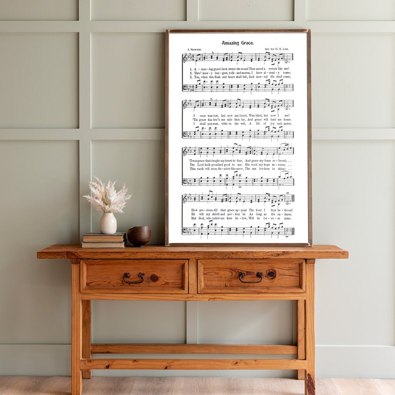 Amazing Grace Sign Song Lyric Gift Amazing Grace Sheet - Etsy