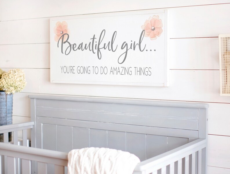 Girls Nursery Sign Girls Room Sign Beautiful Girl | Etsy