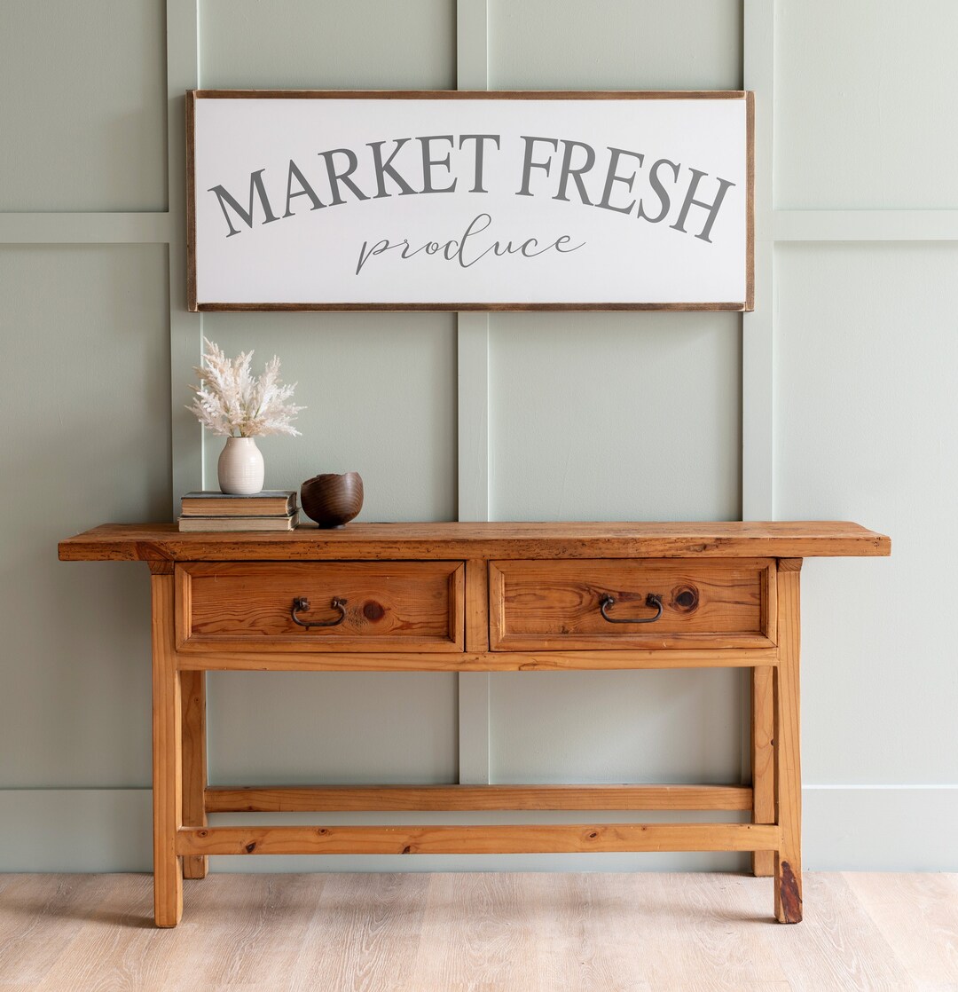 Market Fresh Produce Sign | Wooden Kitchen Sign | Kitchen Sign Wood ...
