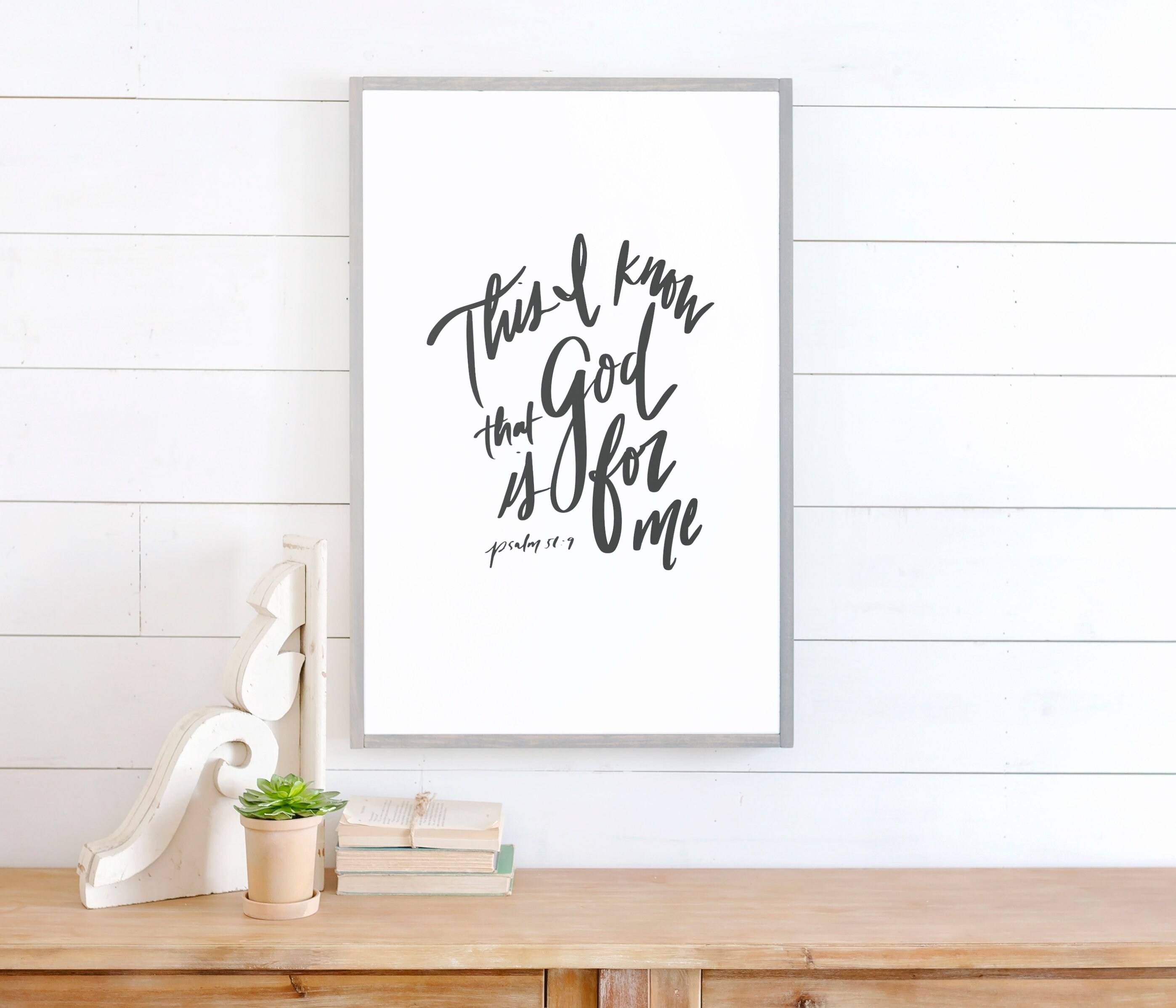 Hand Lettered Design This I Know That God is for Me Wood - Etsy