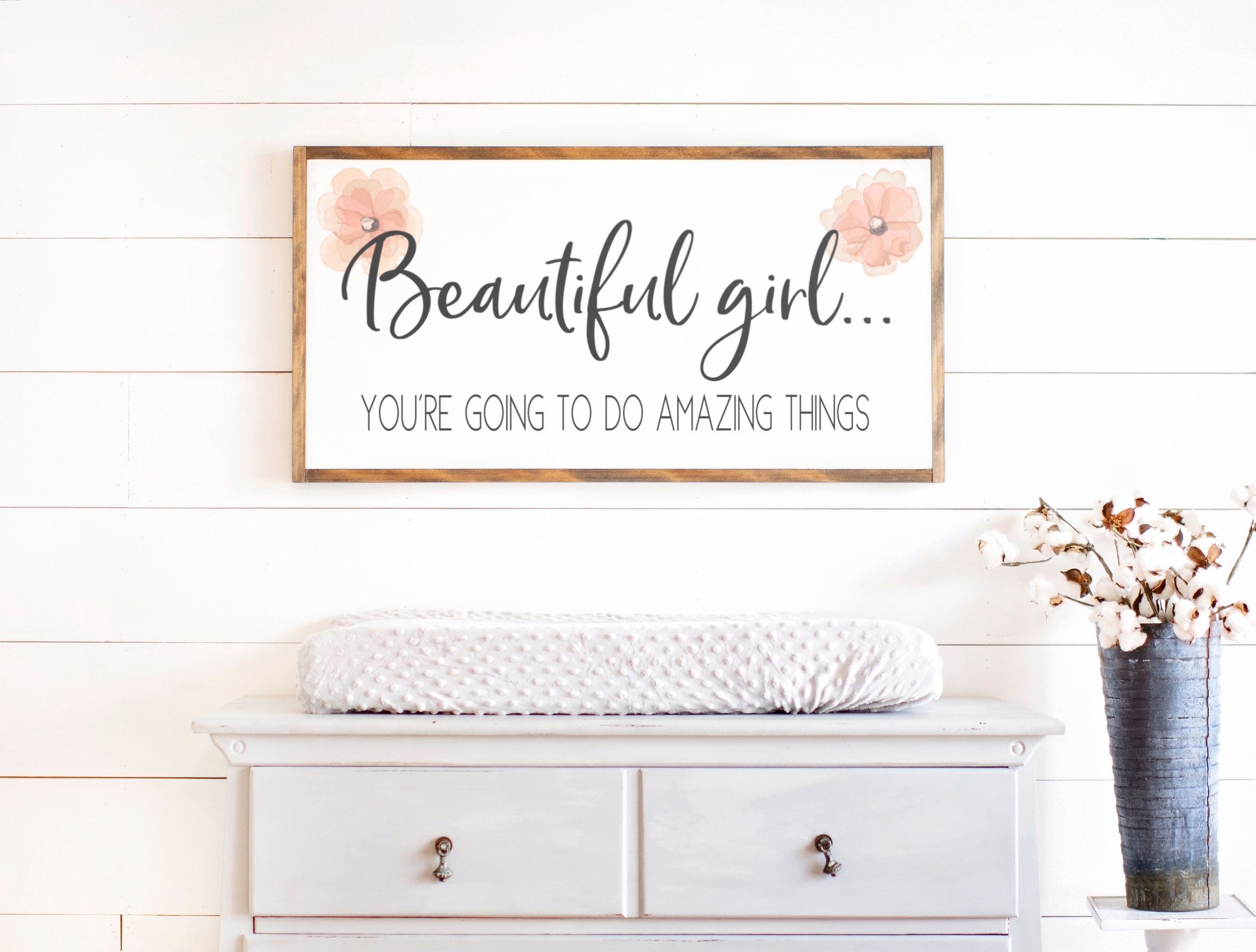 Girls Nursery Sign Girls Room Sign Beautiful Girl - Etsy