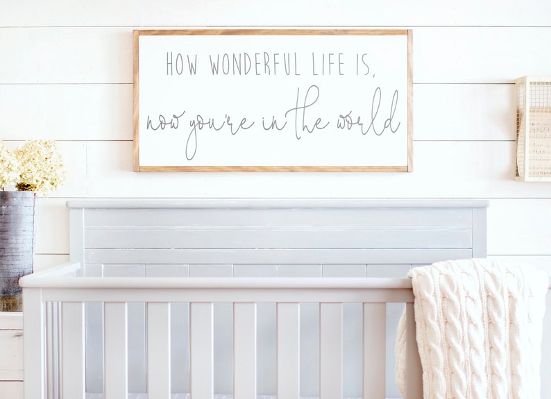 How Wonderful Life Is Now You're In The World Sign Above | Etsy