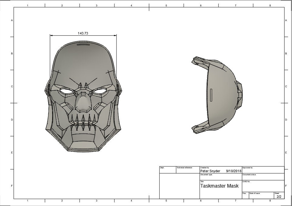 Taskmaster Mask 3D Model STL File - Etsy Australia