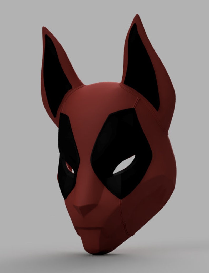 Deadpool Kitsune Mask 3D Model STL File - Etsy