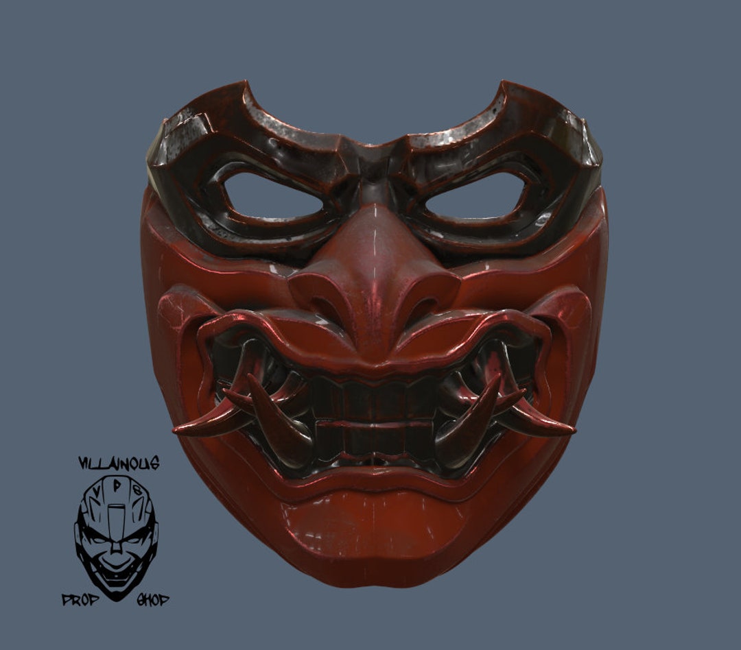 Oni Red Hood Mask 3D Model OBJ File - Etsy
