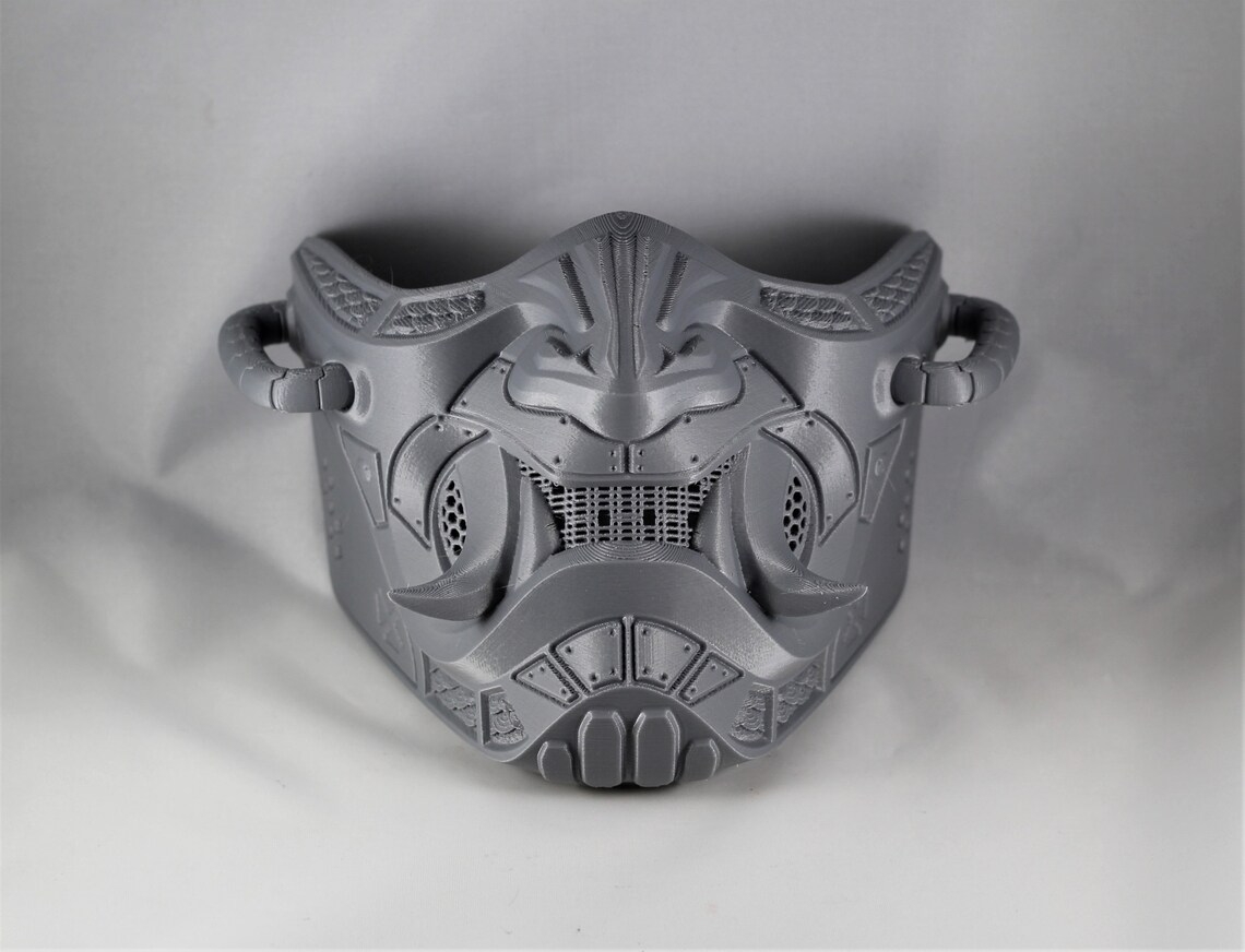 Half Cyber Oni Mask - Etsy
