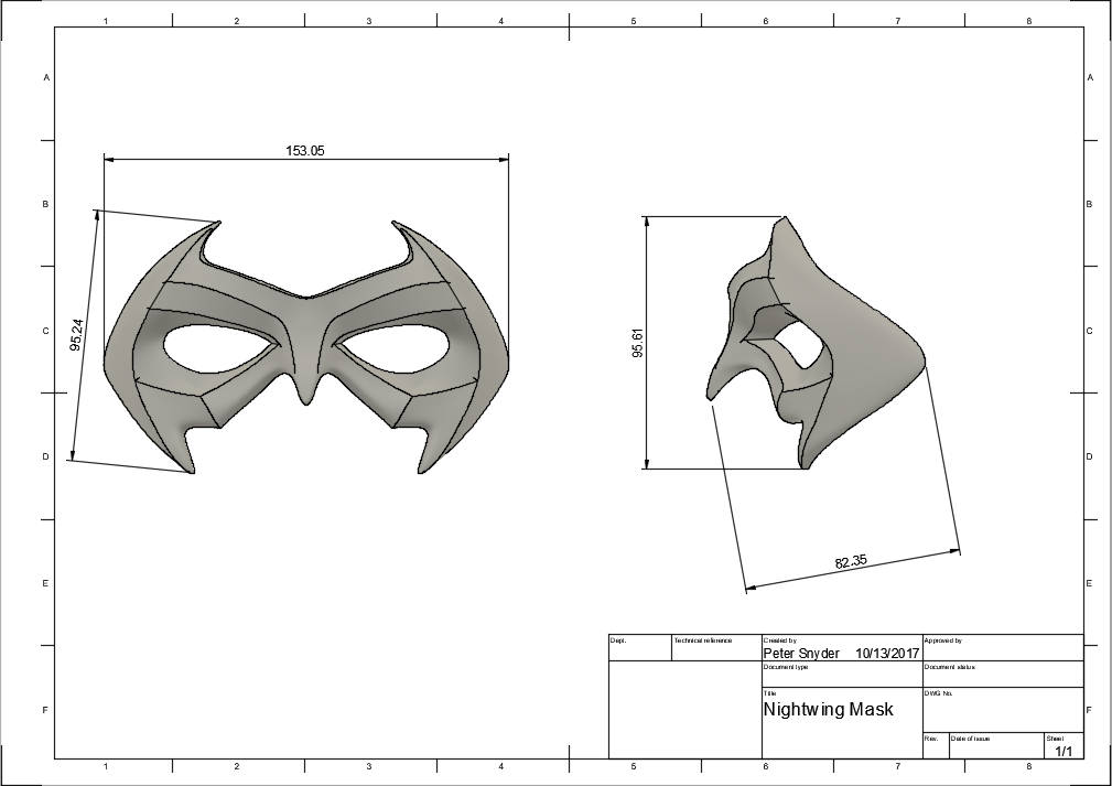 Nightwing Chest Armor With Free Mask 3D Model STL Files - Etsy