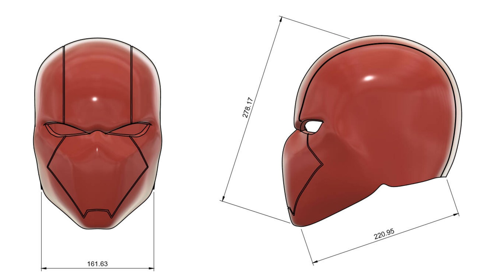 Red Hood Helmet Version 1 3D Model STL Files | Etsy