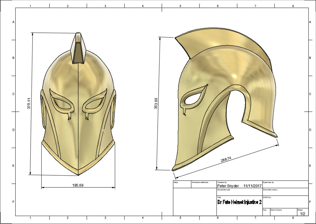 Dr Fate Helmet Injustice 2 3D Model STL Files - Etsy