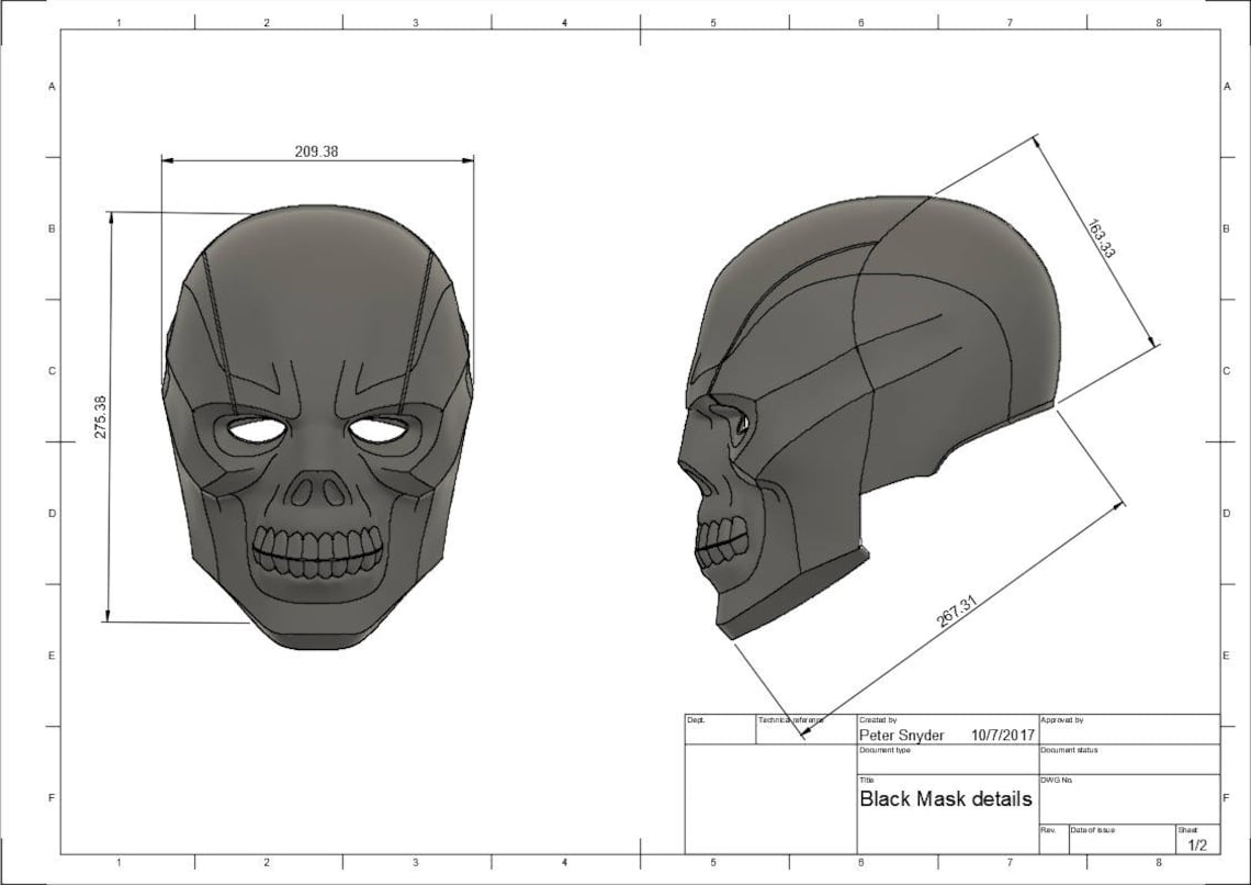 Black Mask Helmet 3D Model STL File - Etsy