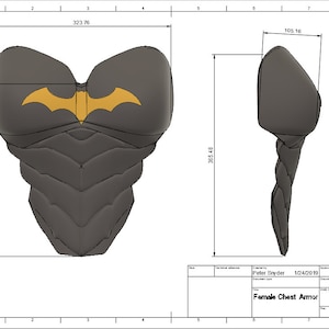 Batgirl Chest Armor 3D Model STL File - Etsy