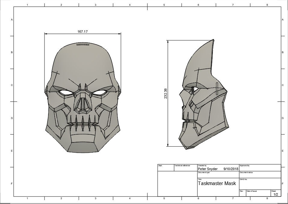 Taskmaster Mask 3D Model STL File - Etsy UK