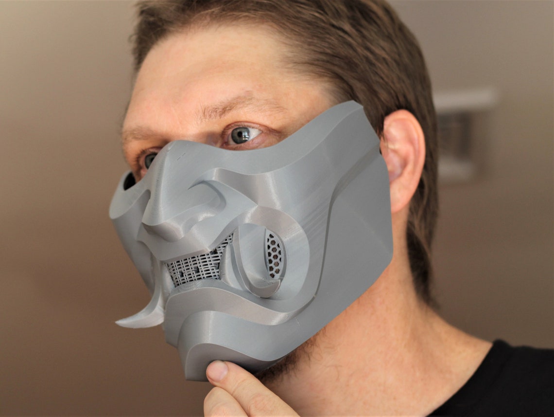 Half Oni Mask - Etsy