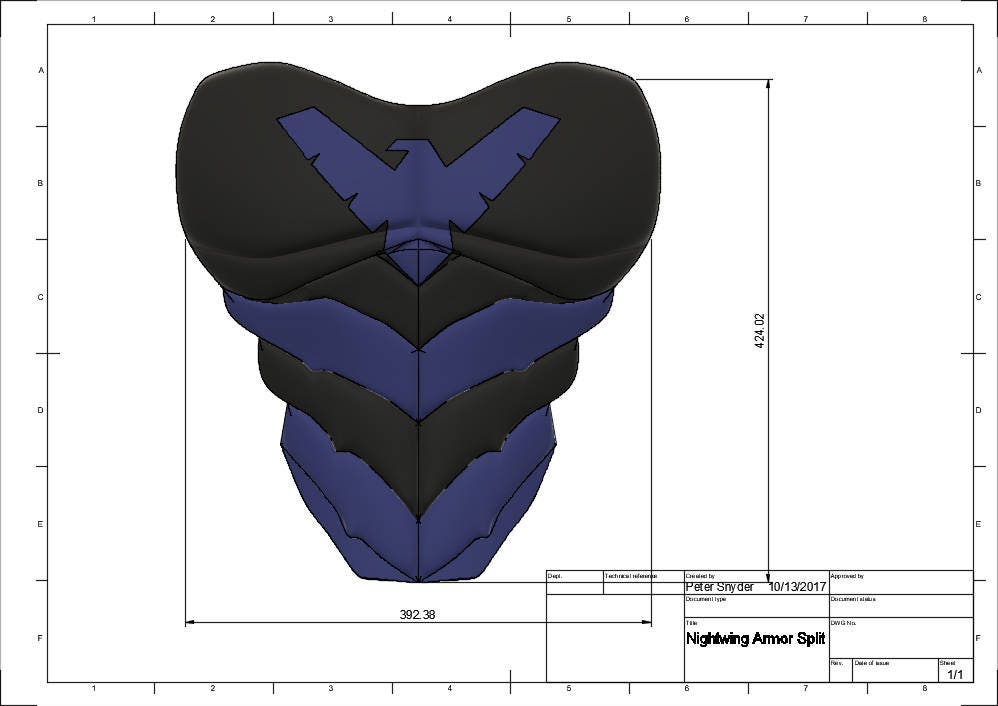 Nightwing Chest Armor With Free Mask 3D Model STL Files - Etsy
